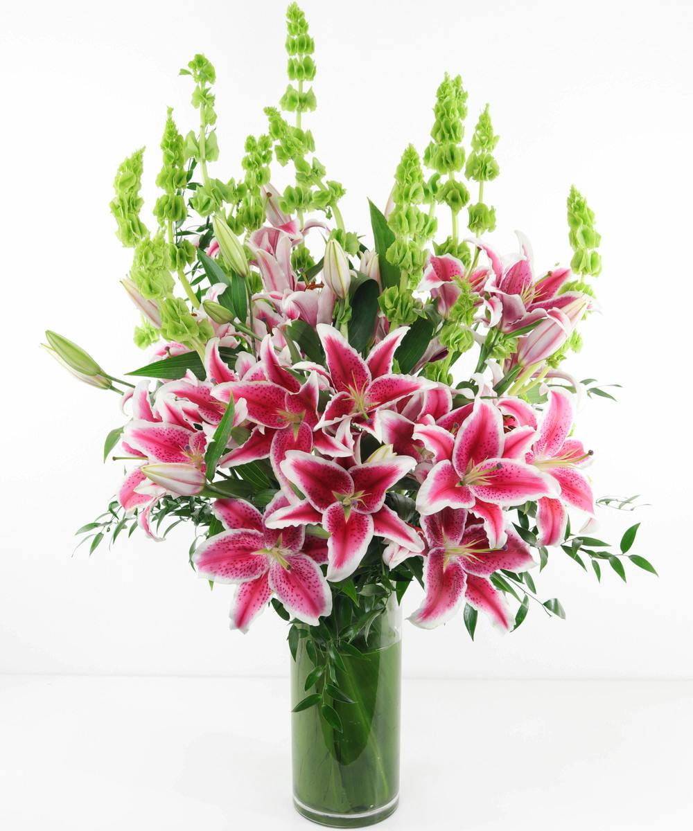 Soaring Stargazers - Bells of Ireland, Stargazer Lilies